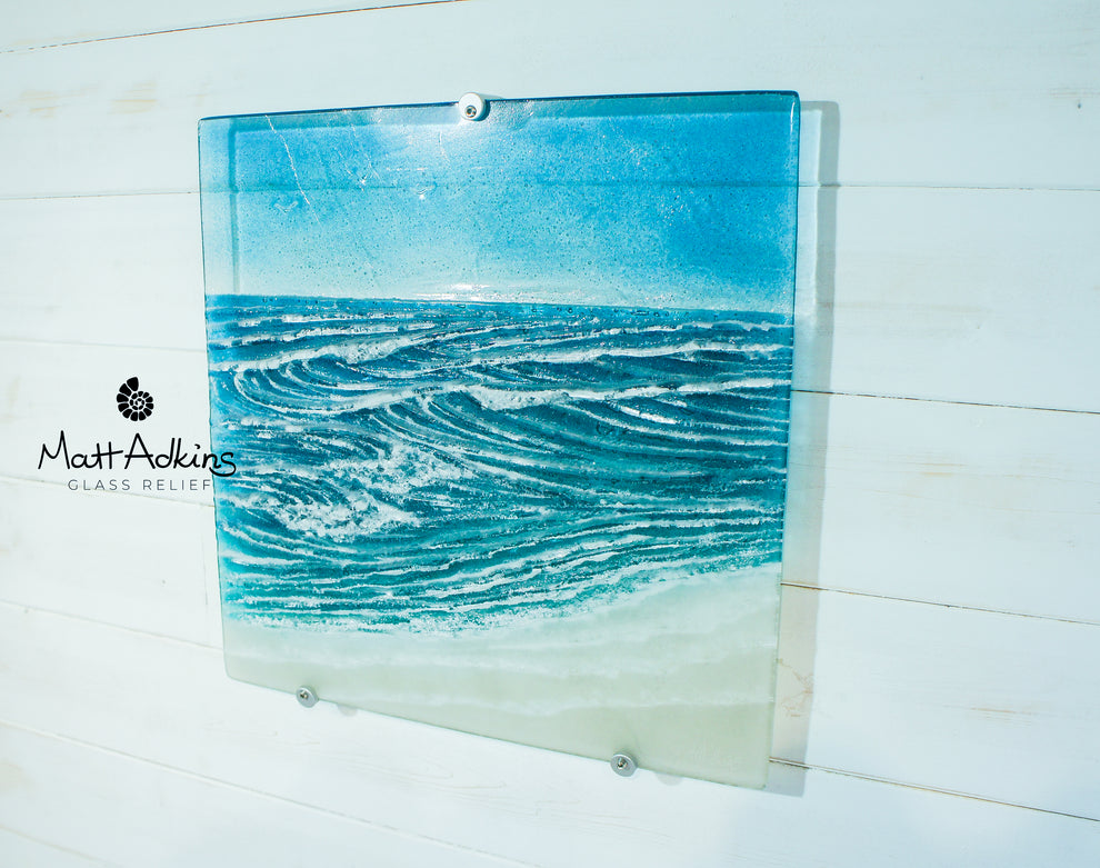 Coastal Wave Panel - Square - 40x40cm (16"x16") with fixings – Matt ...