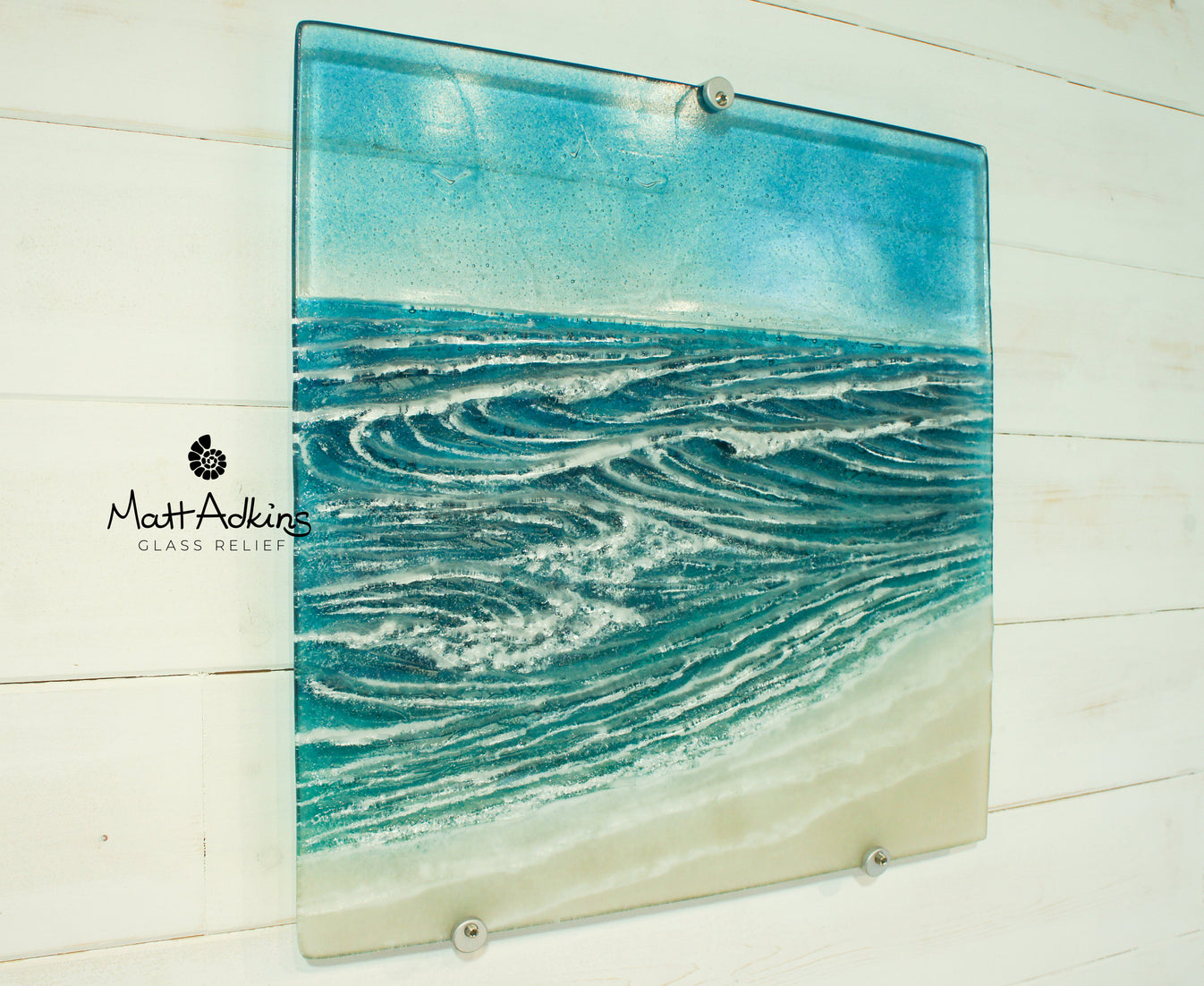 Coastal Wave Panel - Large - 40x40cm (16"x16") with fixings – Matt ...